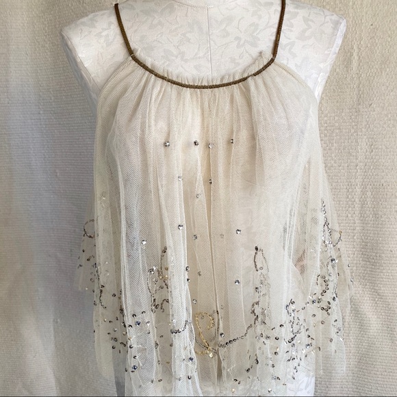 Free People | Tops | Free People Os Embellished Sheer Mesh Tutu Top ...